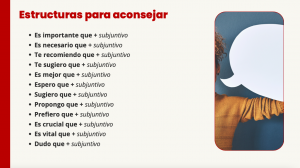 Cómo aconsejar en español: estructuras con subjuntivo, infinitivo e ...